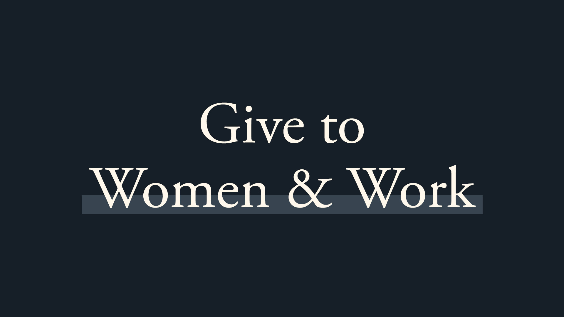Donate - Women & Work
